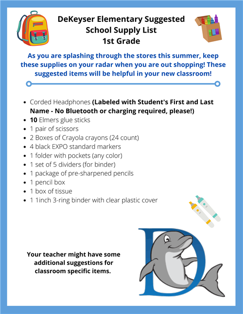 Fourth Grade Elementary School Supplies